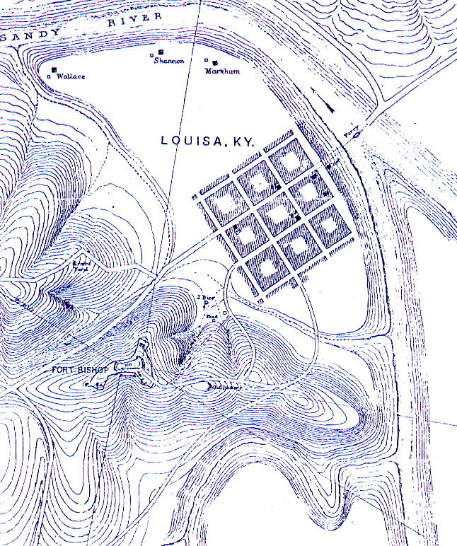 Map of Louisa and Fort Bishop
