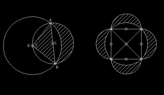 In the above left figure, the area of the lune (crescent) is equal to ...
