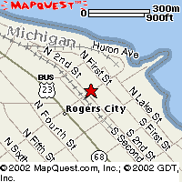 Map to Rogers Lodge No.493, F.&A.M.