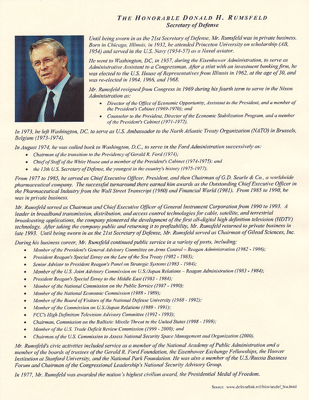 Donald Rumsfeld's biography