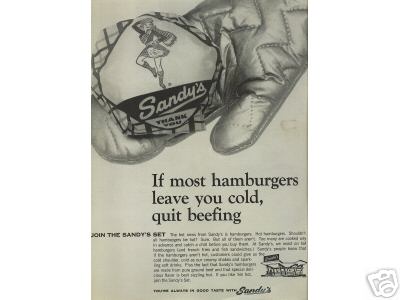 Sandy's Memorabilia page 2 Hamburgers Drive-In Sandys 1960s 1950s ...