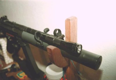 Photos of the Tokyo Marui MP5 front sight tactical light mount