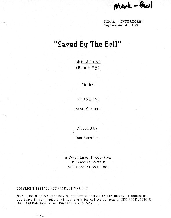 Saved by the Bell Scripts & Transcripts