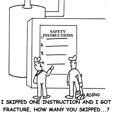 Safety Cartoons By Cartoonist Rosho : Safety Cartoon ID: safety_instruc