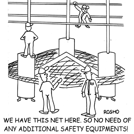 Safety Cartoons By Cartoonist Rosho : Safety Cartoon ID: safety_net