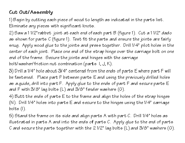 Cut Out/Assembly 1) Begin by cutting each piece of wood to length as ...