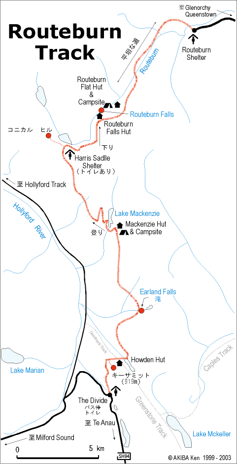 Routeburn Track - Map