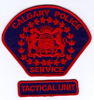 * Calgary Police SUBDUED/with "Tactical Unit" tab (AB) (current issue)