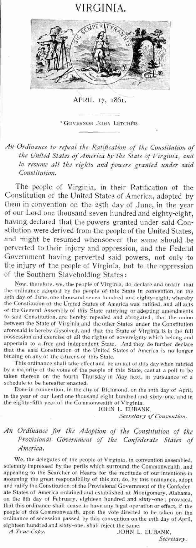 Ordinances of Secession