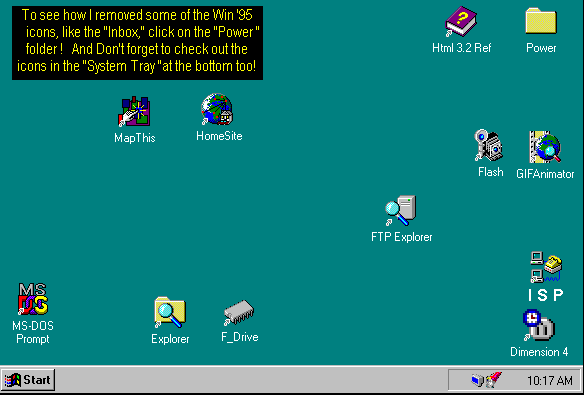 This is a map of my Win'95 Desktop