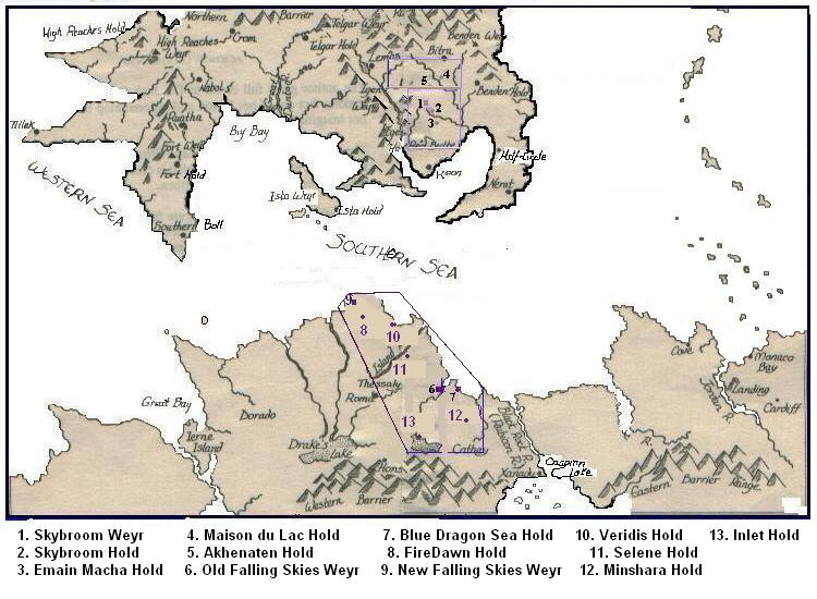 Falling Skies Weyr and Skybroom Weyr Map