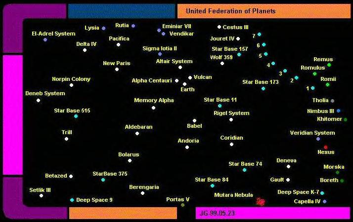 United Federation Of Planets Map Vintage Star Trek Universe Poster
