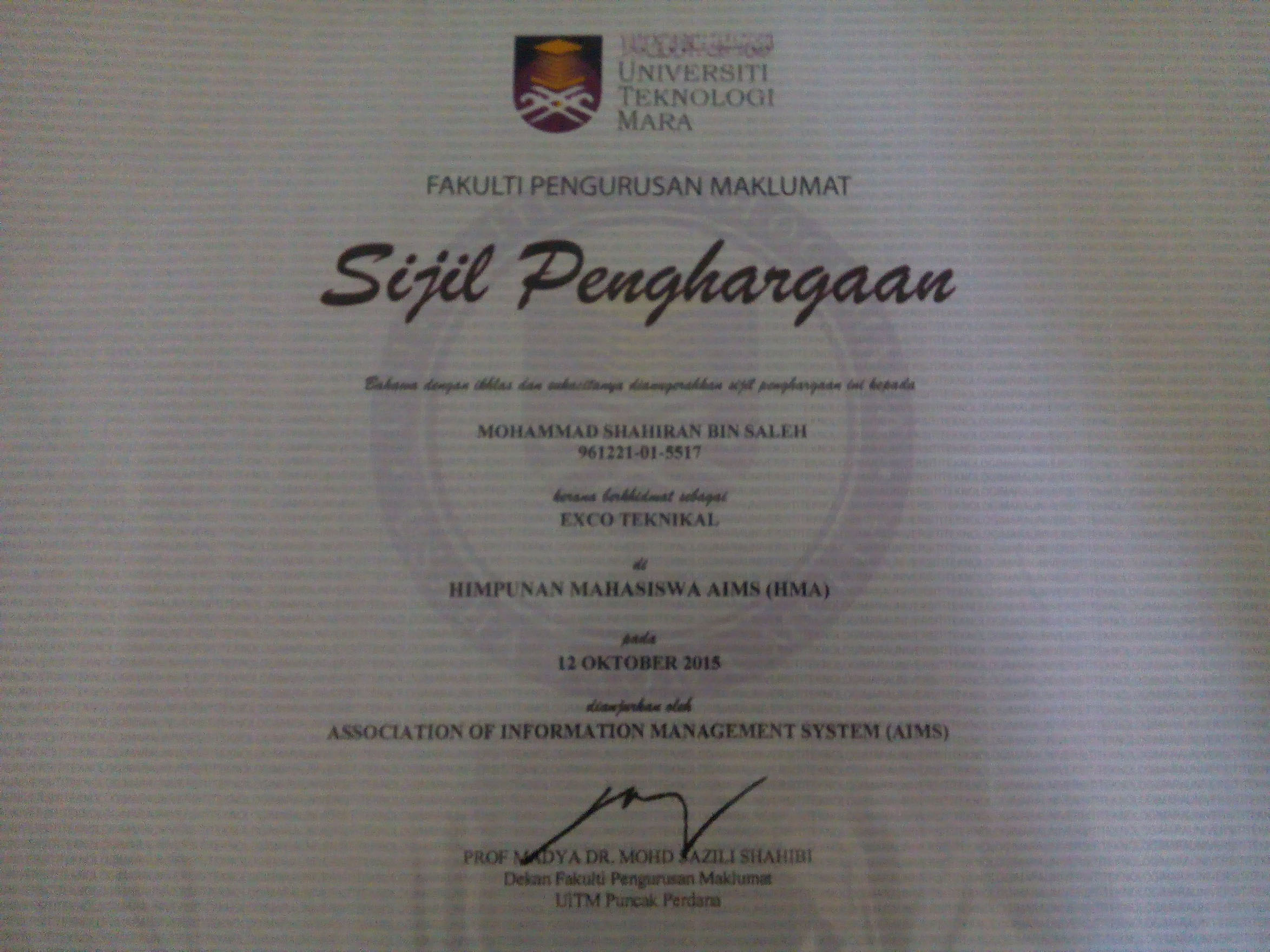 contoh sijil diploma uitm - Charles MacLeod