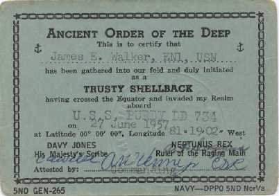 Nostalgia -- Shellback cards of past and present