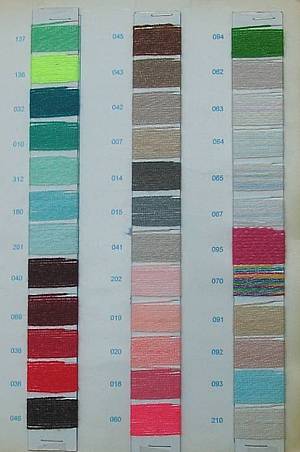 Crystal Acrylic Threads...Chartpage...color charts of a fine quality ...