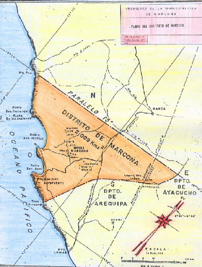 Ubicación Minas de Marcona