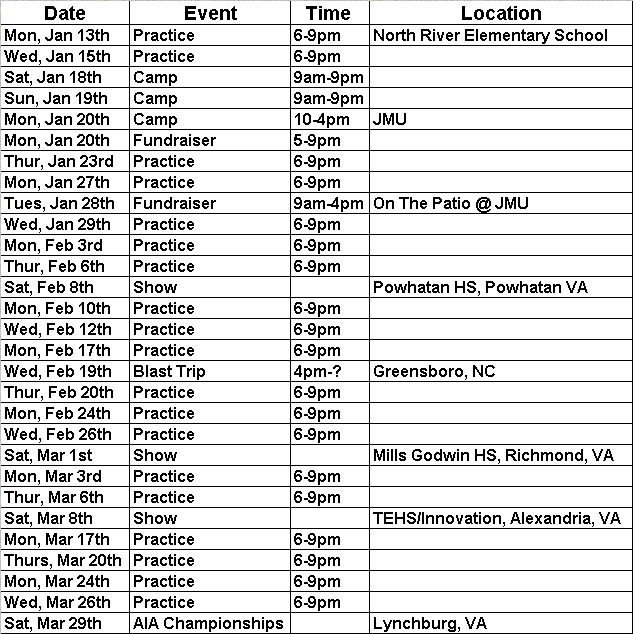 schedule