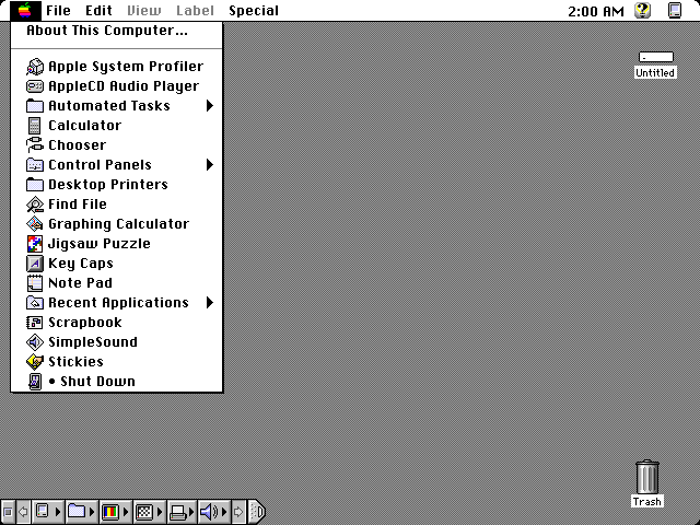 Classic Mac OS Desktop Screenshots