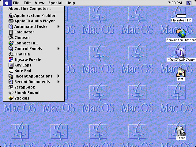 Classic Mac OS Desktop Screenshots