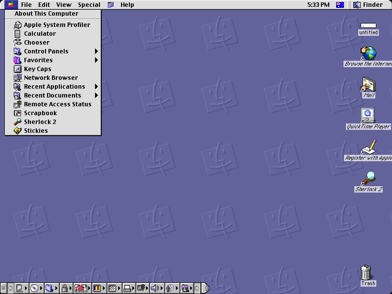 Classic Mac OS Desktop Screenshots