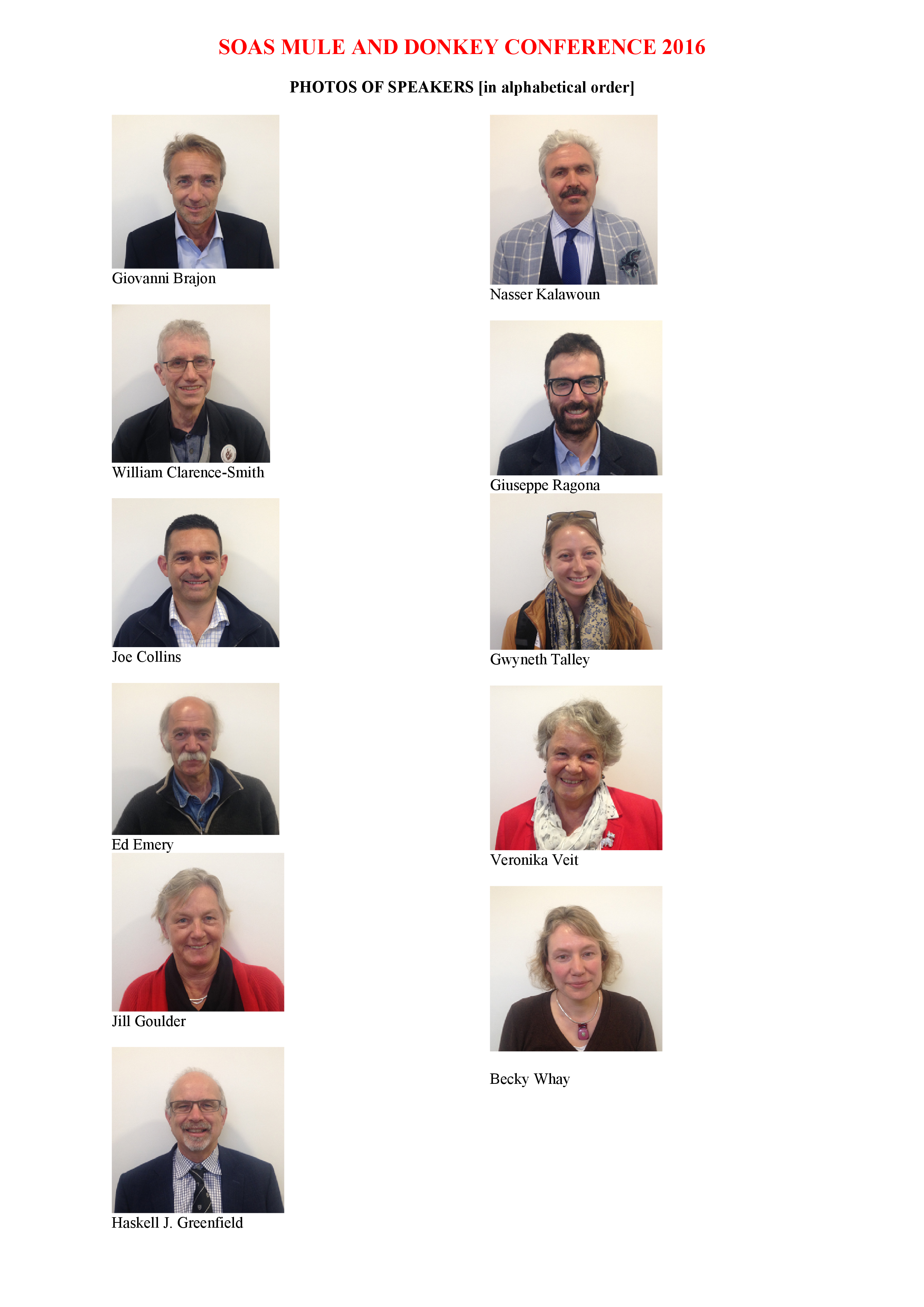 SOAS Interdisciplinary Animal Studies - SOAS Donkey Conference 2016