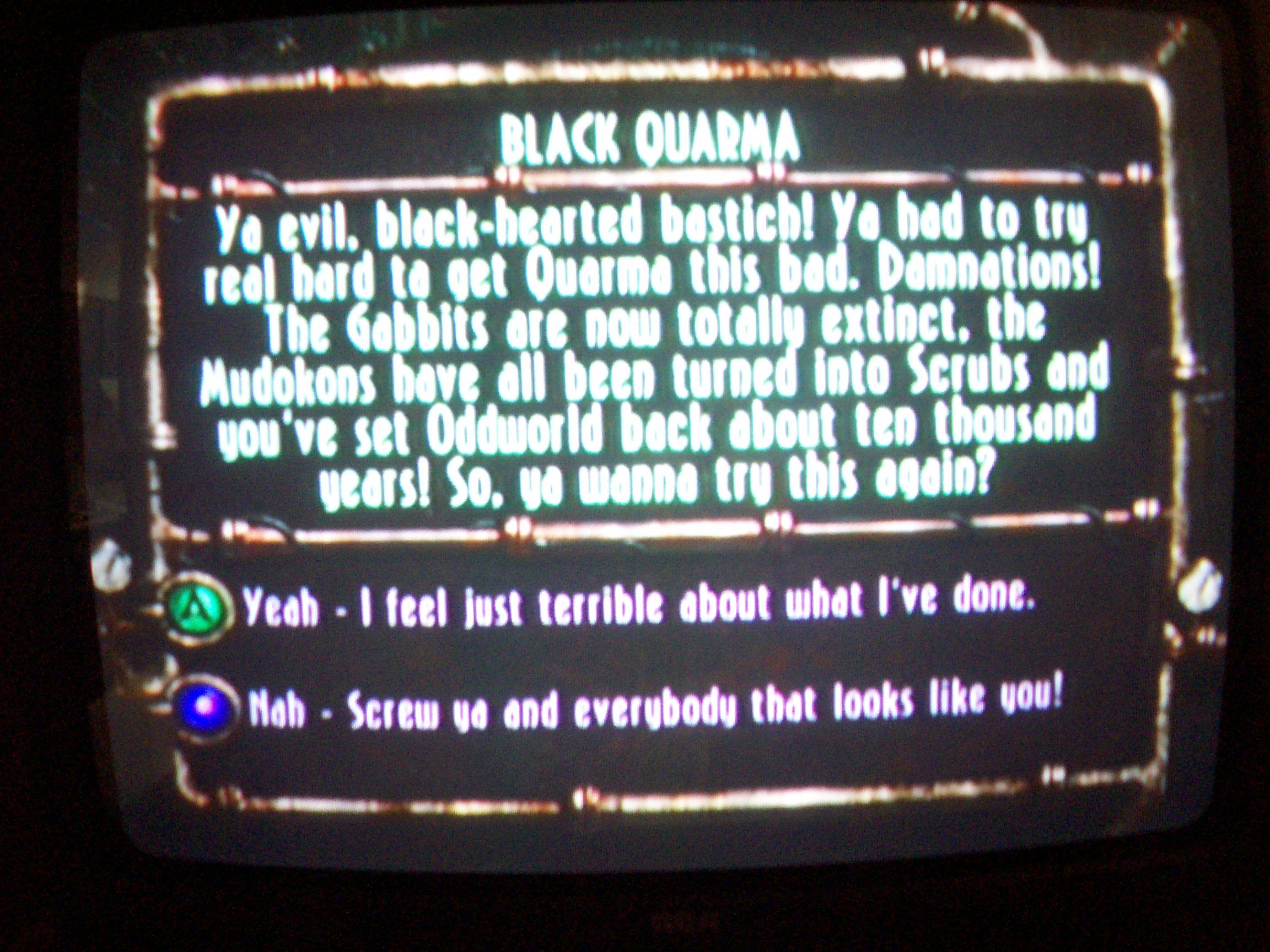 It really is possible to get Black Quarma on Munch's Oddysee