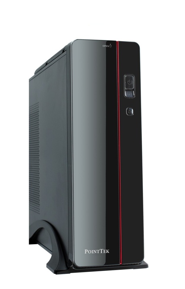POINTTEK S109BR BLACK RED SLIM MICRO ATX OR ITX GAMING COMPUTER CASE W ...