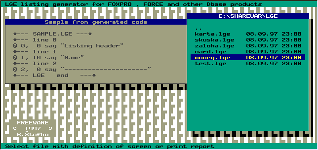 Generates .PRG file from .TXT picture file for CLIPPER