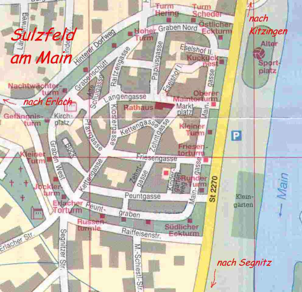 Plan Ortskerns Sulzfeld am Main