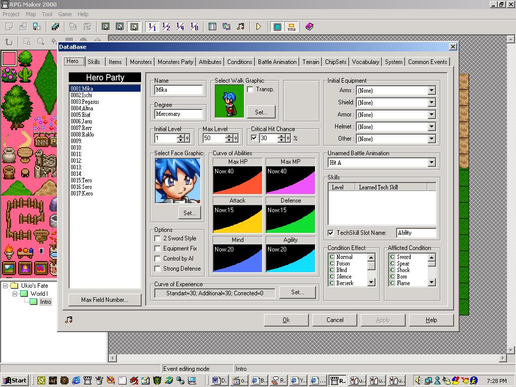 Here are some screen shots from the Rm2k