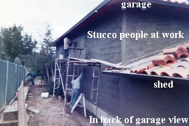 The stucco is on, we do have a picture I will post it as soon as I find it