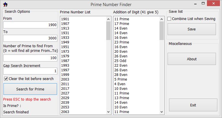 Prime Number Finder
