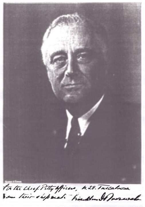 FDR aboard USS Tuscaloosa CA-37 - WWII heavy cruiser