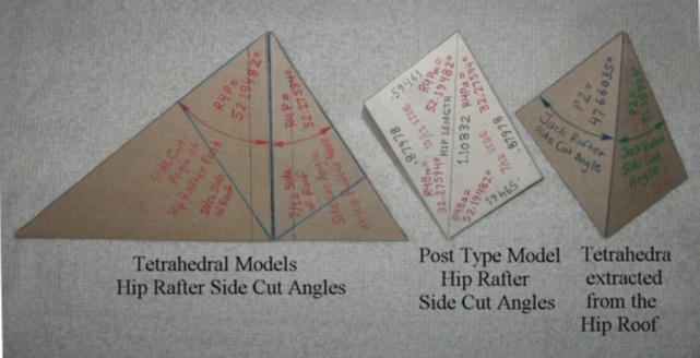 Images of Post Type 3D Models of the Hip Rafter Side Cut Angles