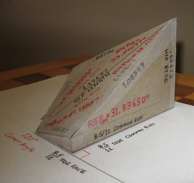 Images of Post Type 3D Models of the Hip Rafter Side Cut Angles