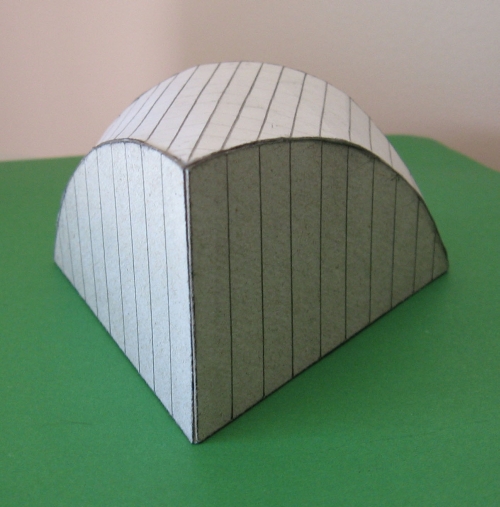 Hexagonal Groin Vault: Barrel profile following a Catenary