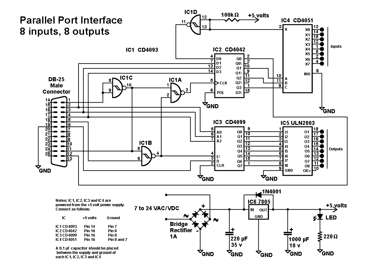 Simple Computer Parallel Port Interface For Robot Or Android Control
